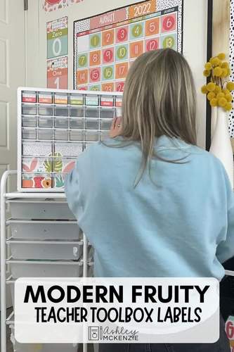 Modern Fruity Classroom Decor | Teacher Toolbox Labels - Editable!