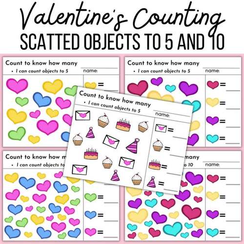 Valentine's Day Math Center for Kindergarten and Pre-K Counting Objects ...