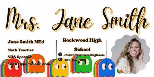 Customizable Retro Game with Photo Animated Teacher Email Signature ...