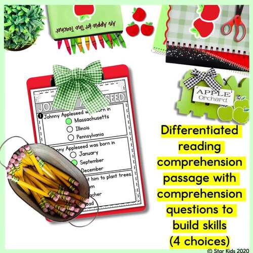 Johnny Appleseed Craftivity and Activities by Star Kids | TPT