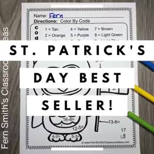 St. Patrick's Day Color By Number Addition and Subtraction Bundle