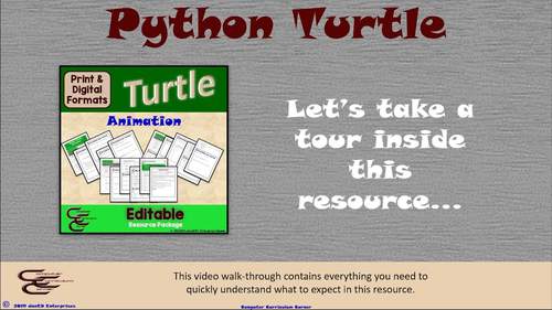 Creating Animations Using Loops and Graphics in Turtle Editable Resource