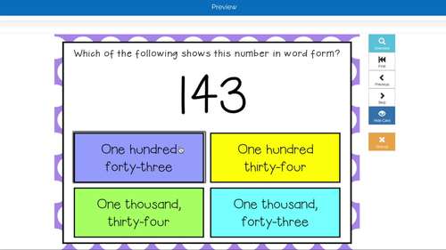 3rd Grade Number Forms to the Thousands Boom Cards Digital Activity