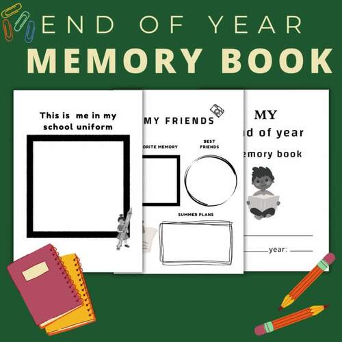 end of year memory book - Kindergarten activity memory book | TPT