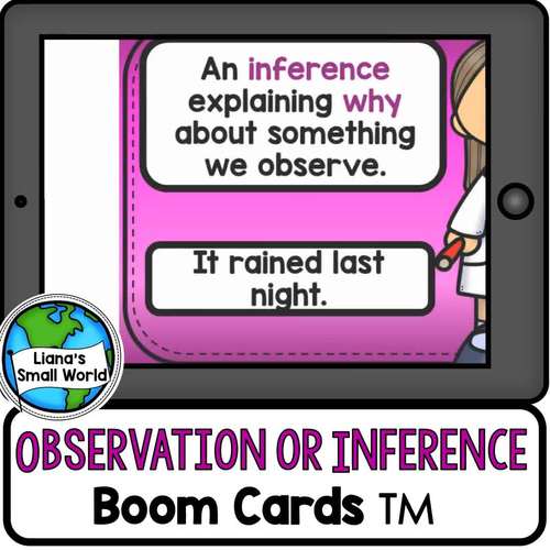 Observation or Inference Boom Cards Digital Task Cards by Liana's Small ...