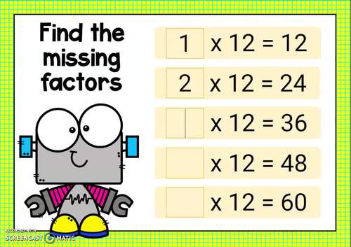 Multiplication Table of 12 Boom Cards™ Distance Learning by Creating 4 ESL