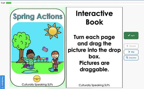 Spring Actions Interactive Book & BOOM CARDS by Culturally Speaking SLPs