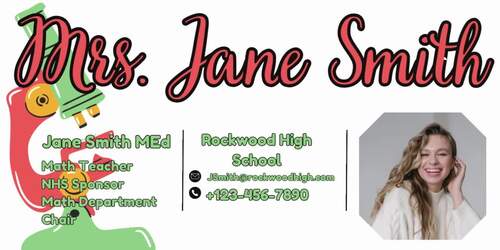 Customizable Microscope Science Teacher Email Signature Template