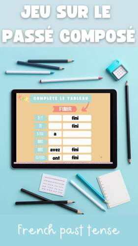 French Verbs Past tense - PASSÉ COMPOSÉ verbes en IR et avoir GOOGLE SLIDES