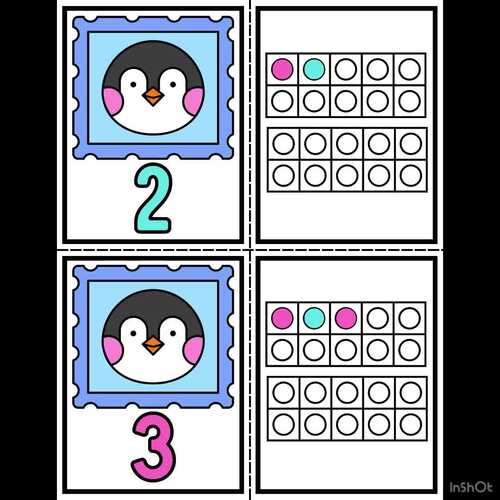Penguin Counting by 10 Matching Cards | Place Value Math Center | TPT