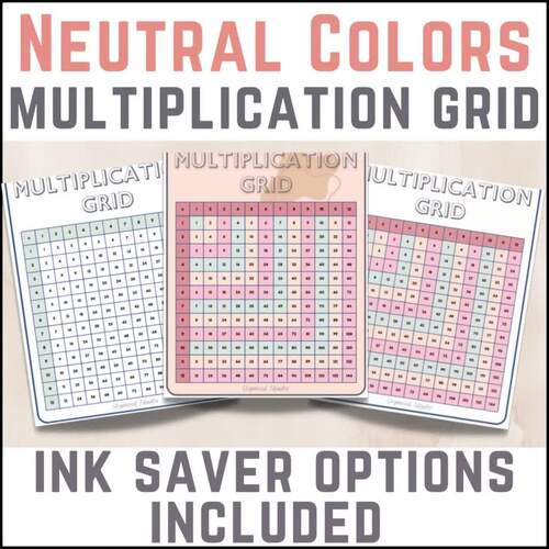 Calm Neutral Boho MULTIPLICATION GRID | Classroom Decor | Back to School