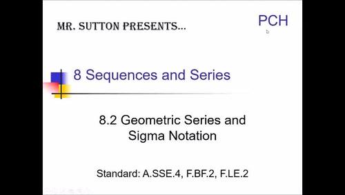 Geometric Series and Sigma Notation by Mr Sutton Presents | TPT