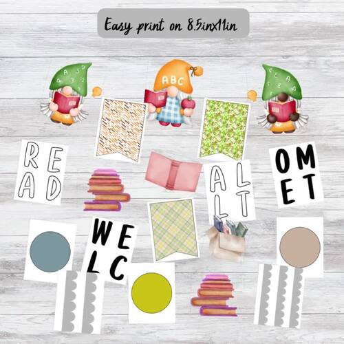 Library Gnomes Bulletin Board Kit, Spring Reading Book, Door Decor ...
