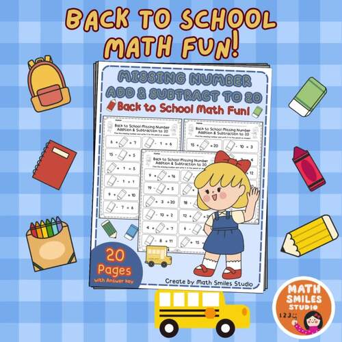 Missing Number Addition & Subtraction to 20 | Back to School Math Fun ...