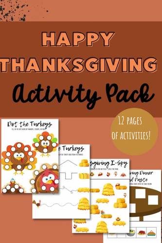 Thanksgiving preschool activities , PreK, Writing, No-prep, Printables