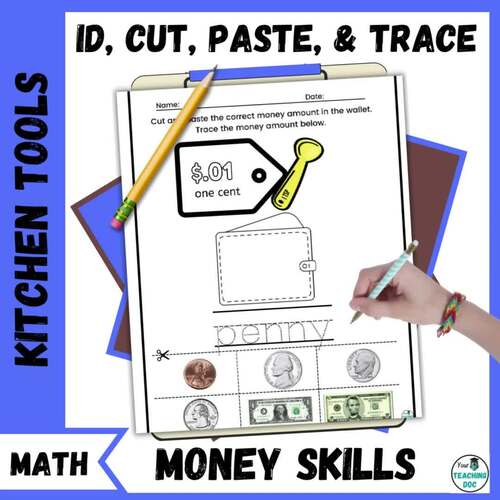 Kitchen Tools Identify Count and Match Money Life Skill Worksheets