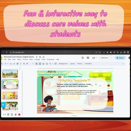 Personal Core Values Interactive Digital Board Game for Elementary Students