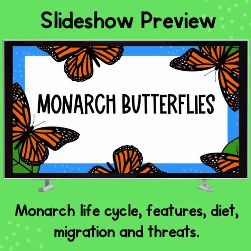 Monarch butterfly slideshow presentation life cycle foldable activity ...