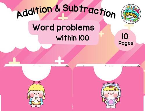 Addition and Subtraction word problems within 100 Worksheets | TPT