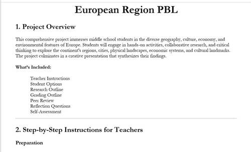 European Region Project by PBL History & Civics | TPT