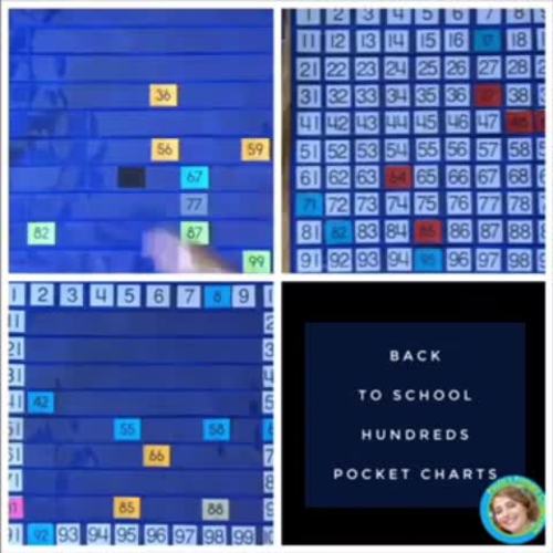 100s Chart Mystery Picture Back to School 100 Pocket Chart Math Center ...