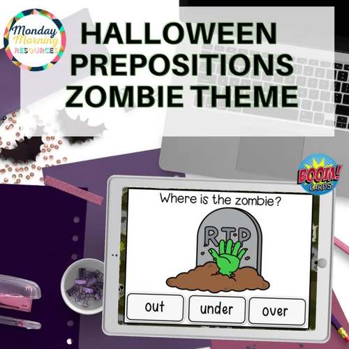 Halloween Language Prepositions Zombie Theme Boom Cards™ Vocabulary ...