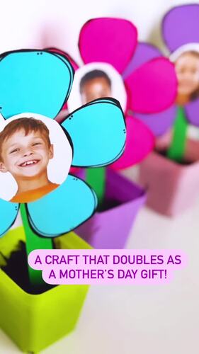 Mother's Day Craft Flower Craft Happy Mother's Day Gift Template with ...