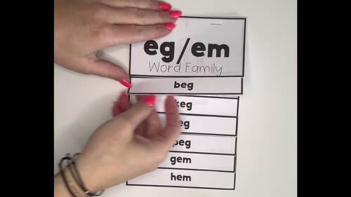 Short E Word Family Flip Books SOR by The Type Bee Teacher Boutique