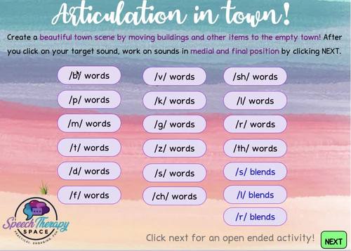 Articulation in Town! All SOUND & BLENDS, BOOM CARDS, DIGITAL LEARNING ...
