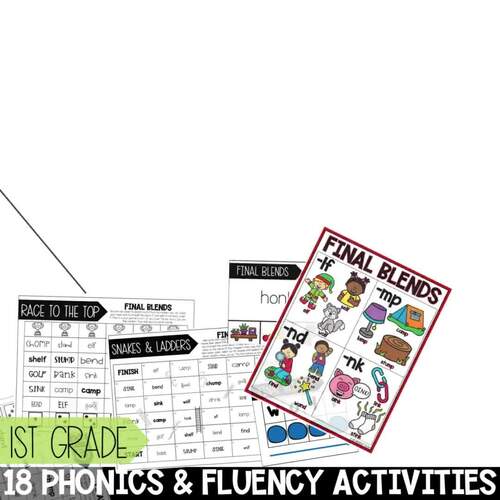 Final Blends Worksheets, Games, Activities 1st Grade Phonics & Spelling ...