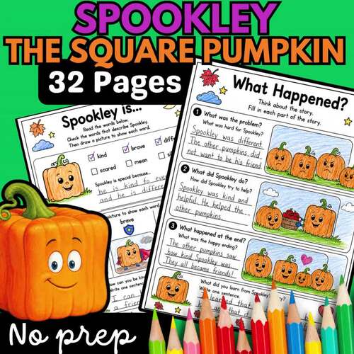 Spookley the Square Pumpkin Activities SEL Worksheets Kindergarten ...