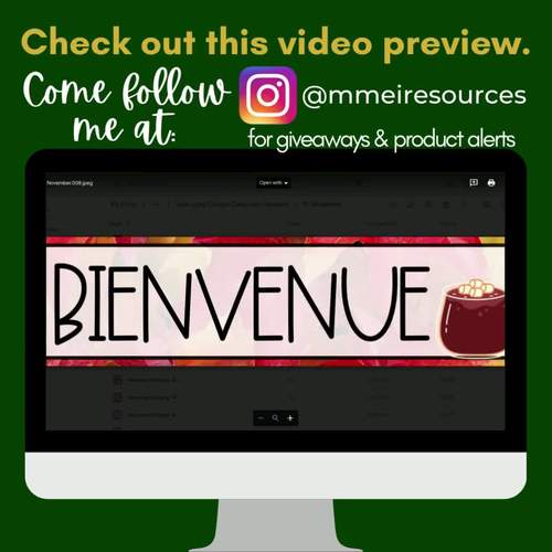 French Google Classroom Headers | November by Mme I's Resources | TPT