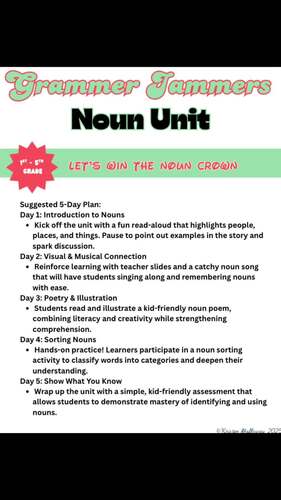 Grammar Jammers: 1st-5th Grade Noun Unit with Lessons, Activities ...
