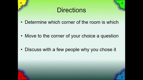 "FOUR CORNERS" Get-to-know-you ice breaker game for middle school ...