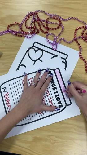Valentine's Day Craft and Writing Activity - Things I Love Jar | TPT