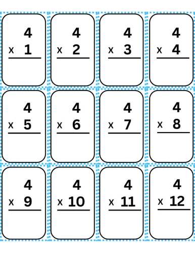 daily multiplication practice-Printable flash cards math-Basic Operations