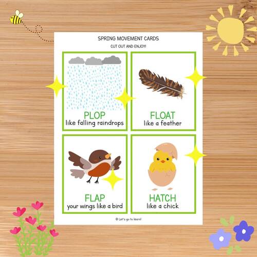 Spring Movement Cards Game - Spring Brain Breaks Activity - Spring ...