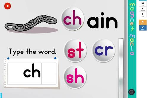 Boom Cards Remote Learning • BEGINNING BLENDS & DIGRAPHS • Magnet Mania