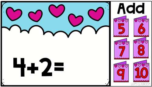 VALENTINE Math Addition to 10 ~ ONLINE Distance Learning Google Digital ...