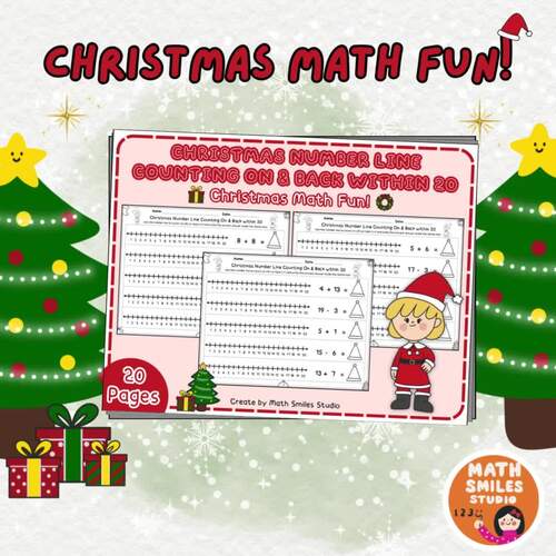 Christmas Number Line Counting On & Back within 20 | Holiday Math Fun ...