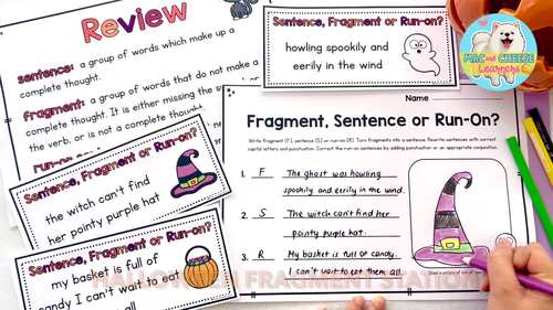 Halloween~ Fragments, Sentences, Run-On Activity - Digital + Paper Version