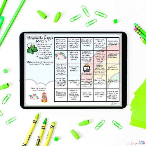 March Book Bingo Digital Reading Board | Google Slides by My Day in K