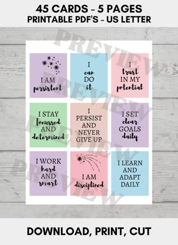 Affirmation Cards Printable, Positive Daily Affirmations For Success