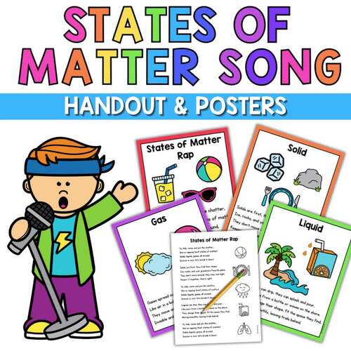 States of Matter Song Rap 2nd Grade Science Activity | Solids Liquids Gas