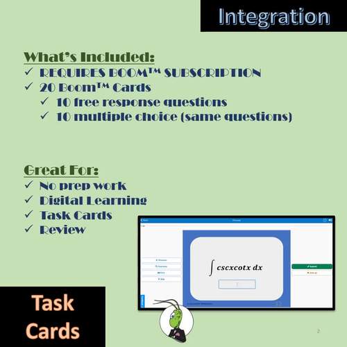 Integrating Trigonometric Functions Boom Digital Task Cards | TPT