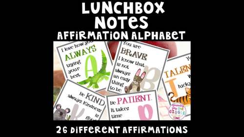 Affirmation Alphabet Turn & Talk Partner Table Conversation Topics Lunchbox