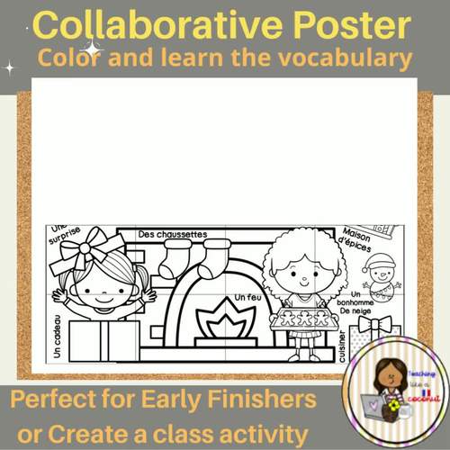 French The Holidays Vocabulary : Le Temps des Fêtes | Collaborative Poster