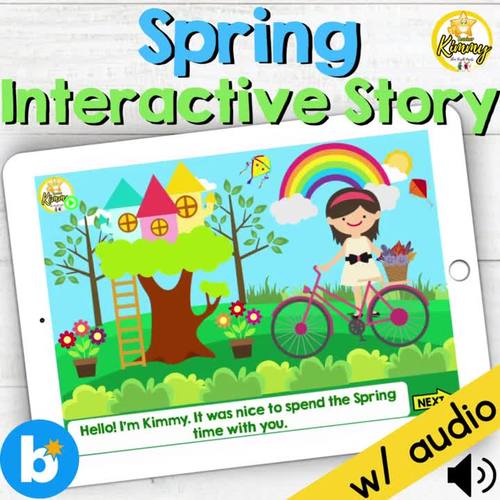 Spring Interactive Story Following Instructions Boom Cards by Teacher Kimmy