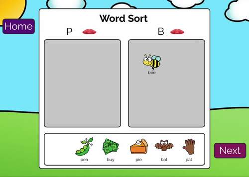 Prevocalic Voicing Minimal Pairs Activities P B Boom Card Silly Sentences
