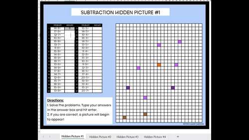 Year 3 Subtraction Pixel Art Math | Digital Resource | Excel ...